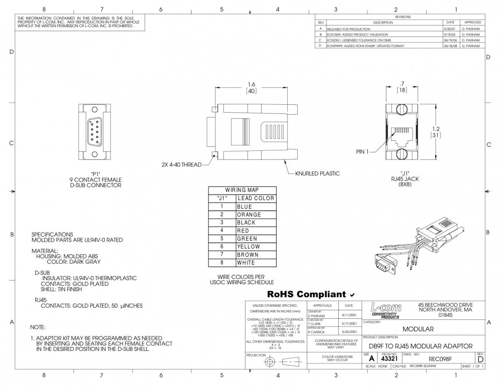 L-com REC098F technical document preview