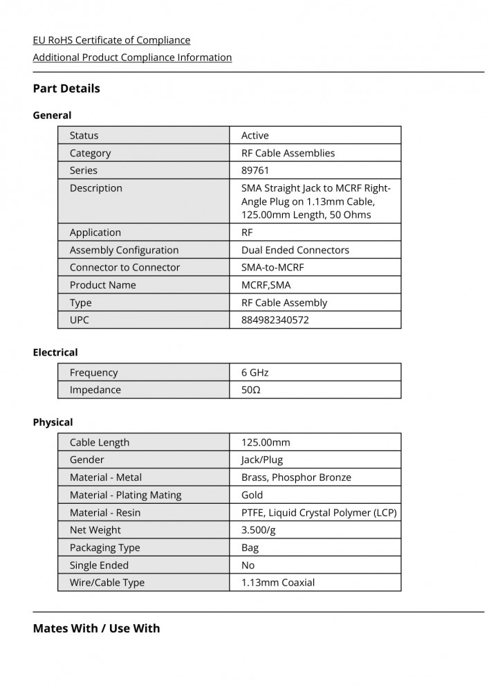 MOLEX 897614750 drawing page 2