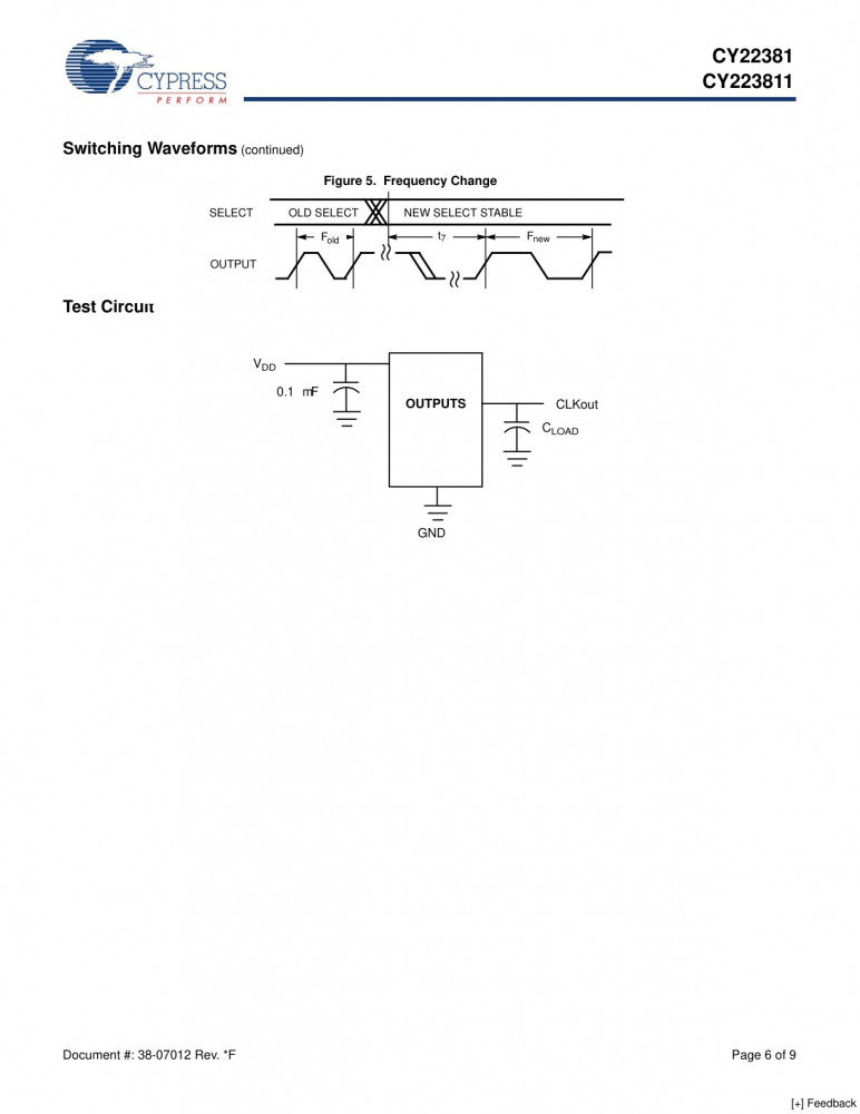CY22381FXIT datasheet page 6