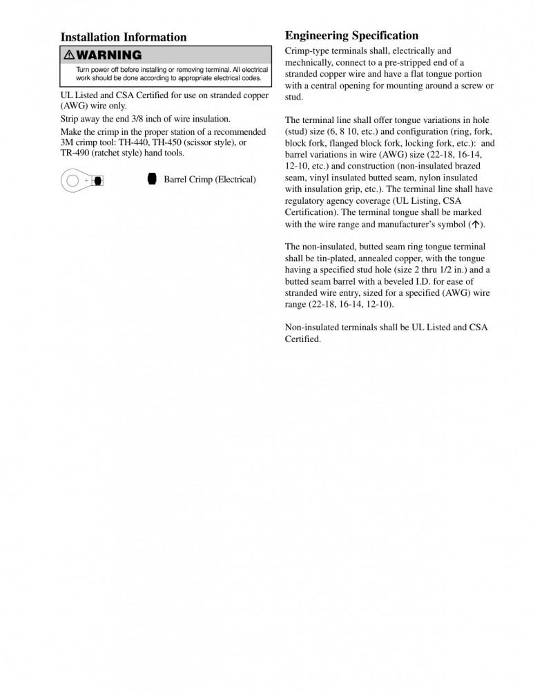 3M 13-14S Specialty Terminals datasheet page 3