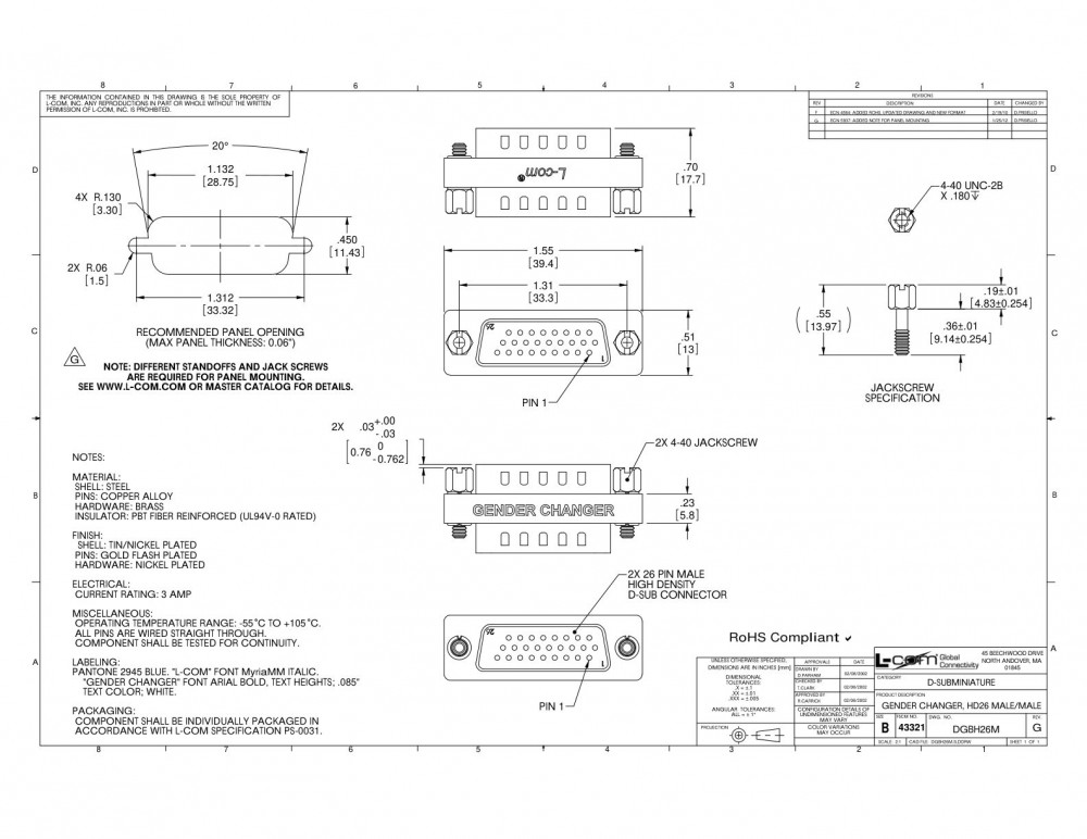 L-com DGBH26M technical drawing preview