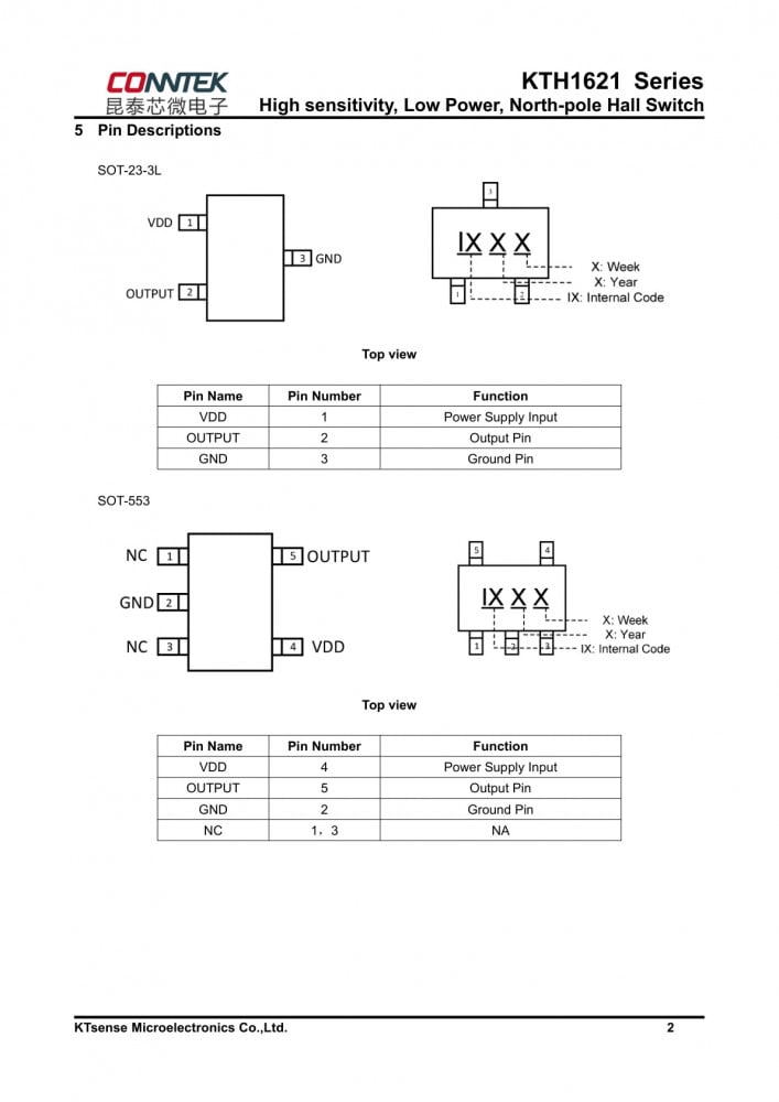 KTH1621SH-ST3 datasheet page 2