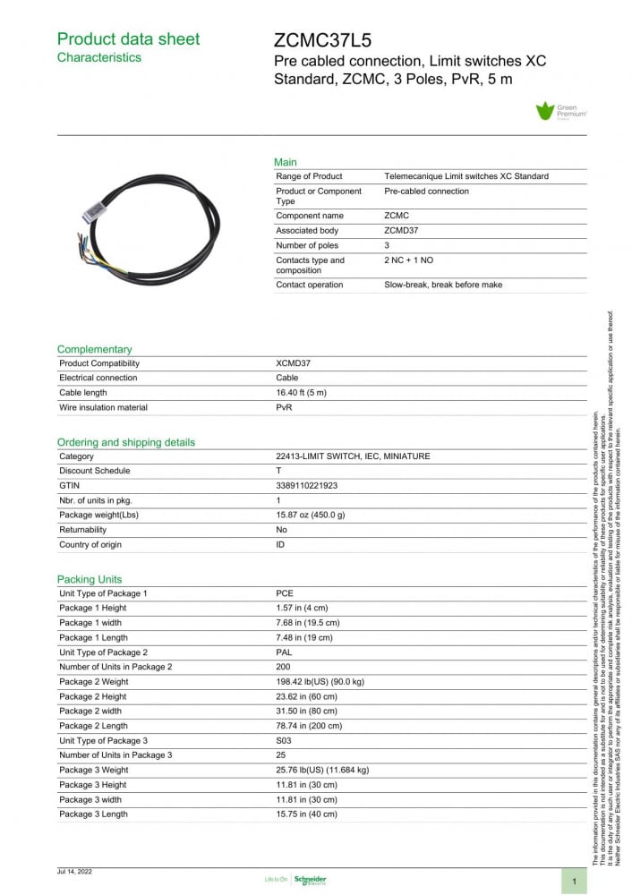 ZCMC37L5 technical document page 1