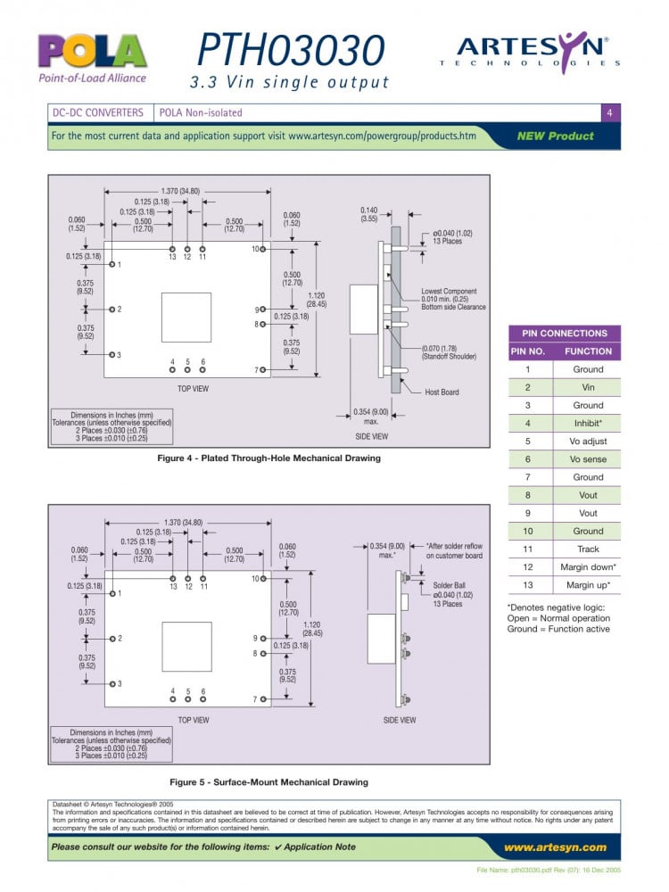 PTH03030WAS technical document page 4
