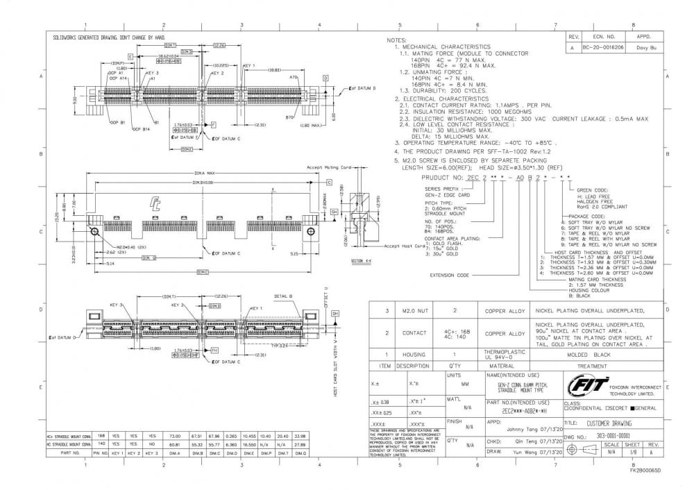 FOXCONN 2EC2843-A0B23-1H drawing page 1