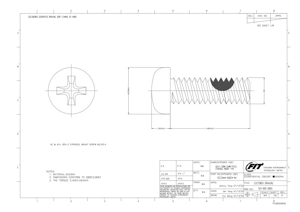 FOXCONN 2EC2843-A0B23-1H drawing page 7