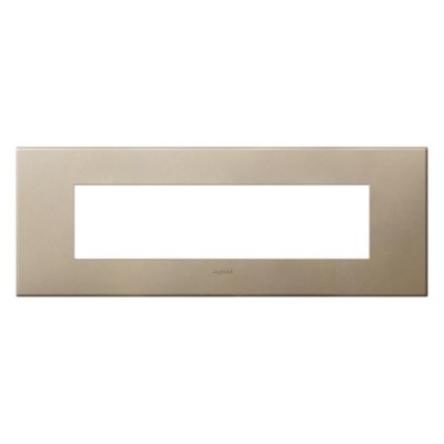 Arteor - British standard square plate 8 modules - Flush-mounted plastic frame - Matt lacquered titanium finish - Champagne color for sale