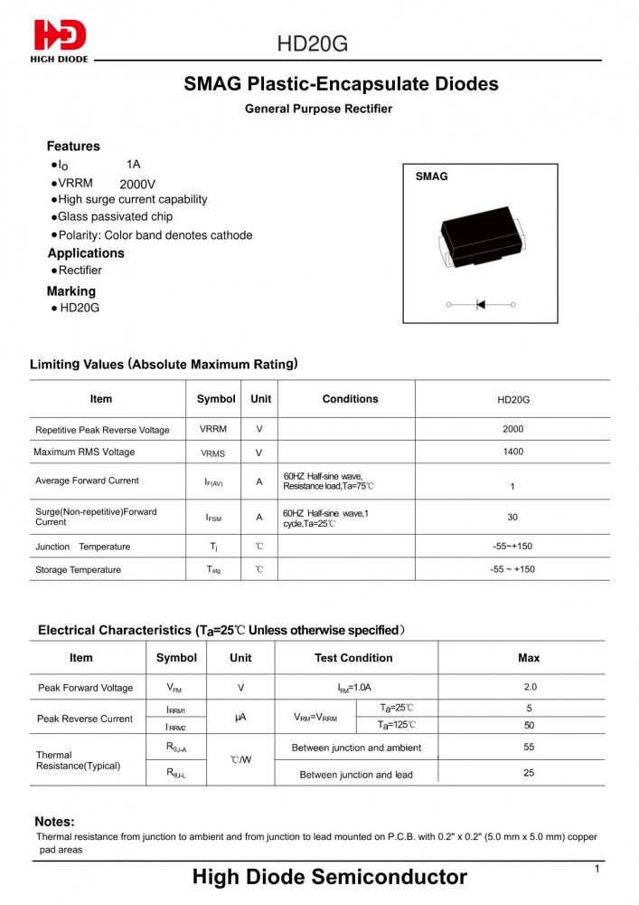 HD20G datasheet page 1
