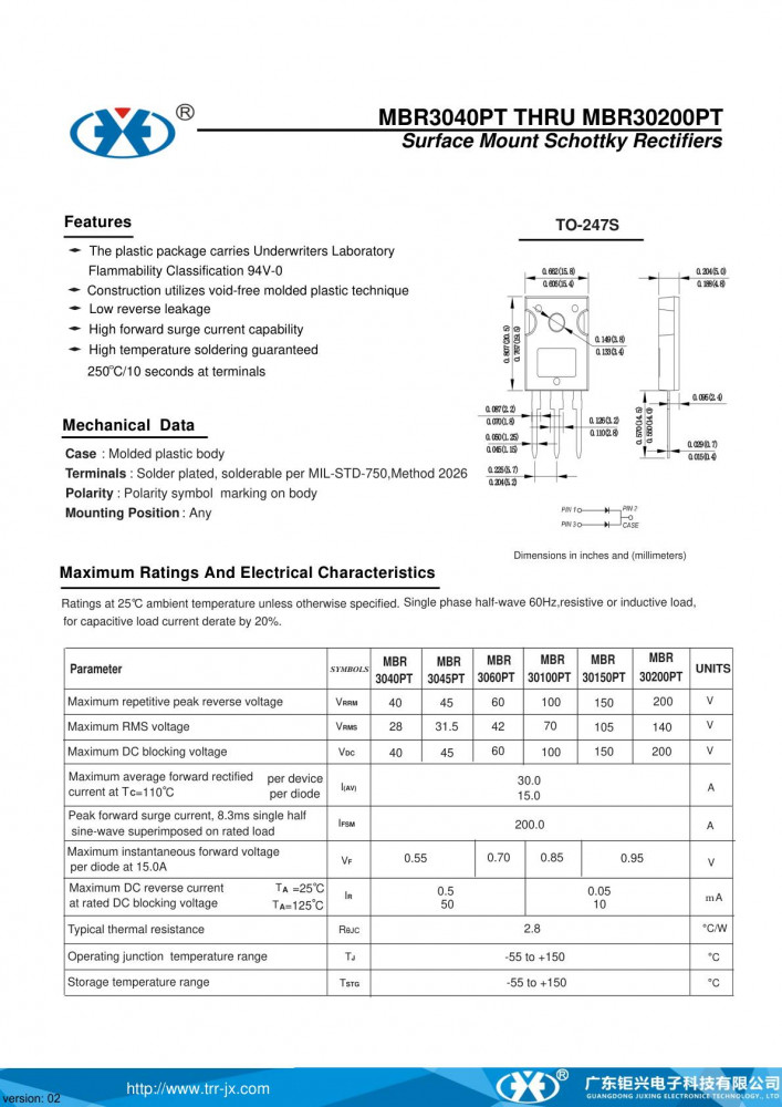 MBR30200PT datasheet page 1