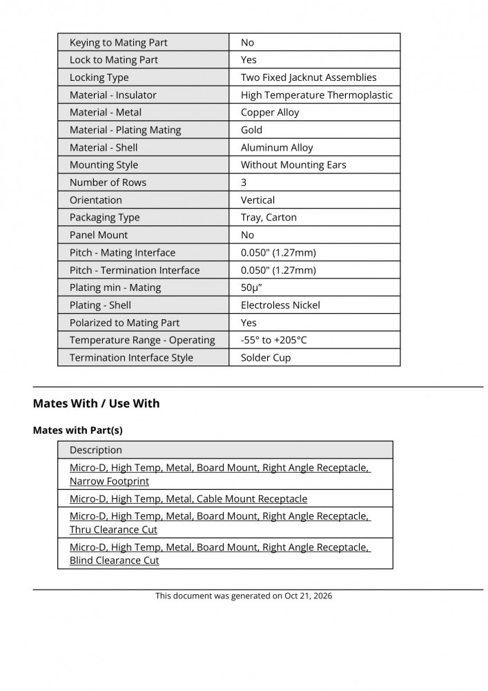 Technical document page 2 for MMHT-312-051-113-2200