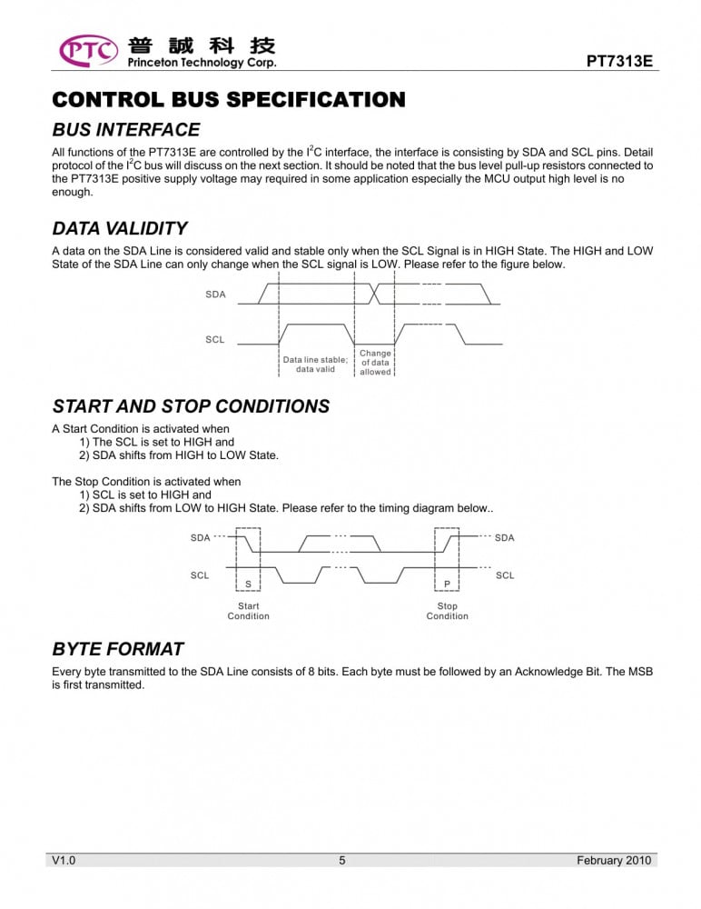 PT7313E datasheet page 5