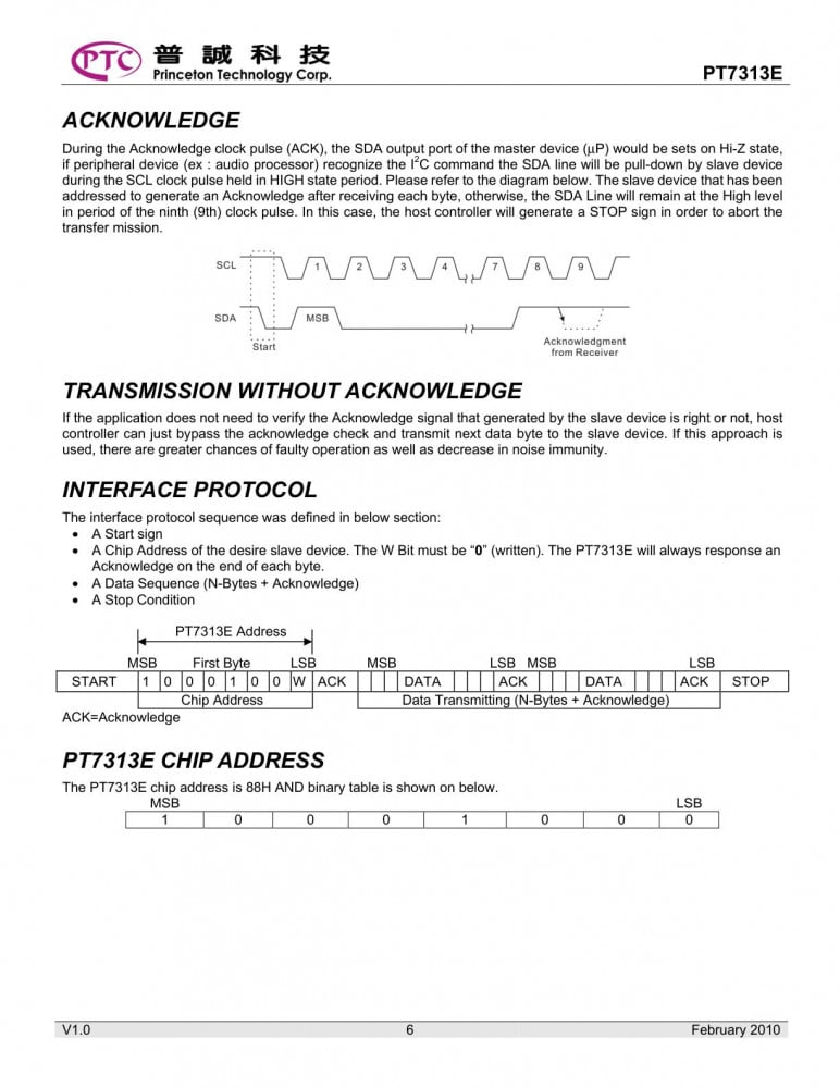 PT7313E datasheet page 6