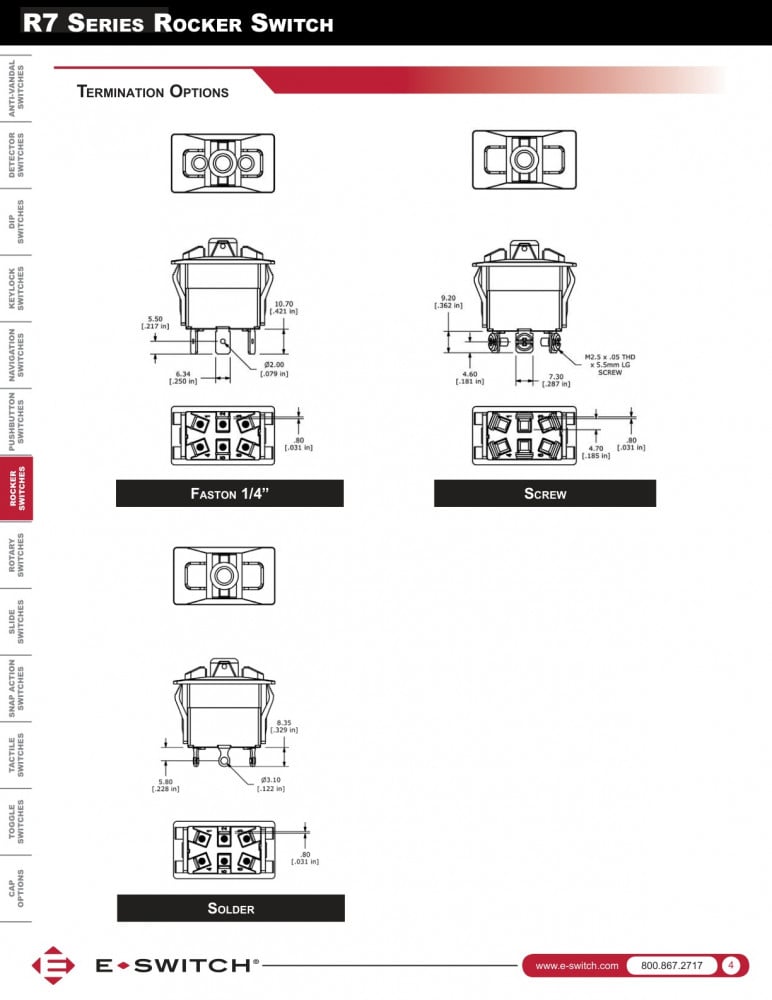 E-Switch R7 Series documentation page 3