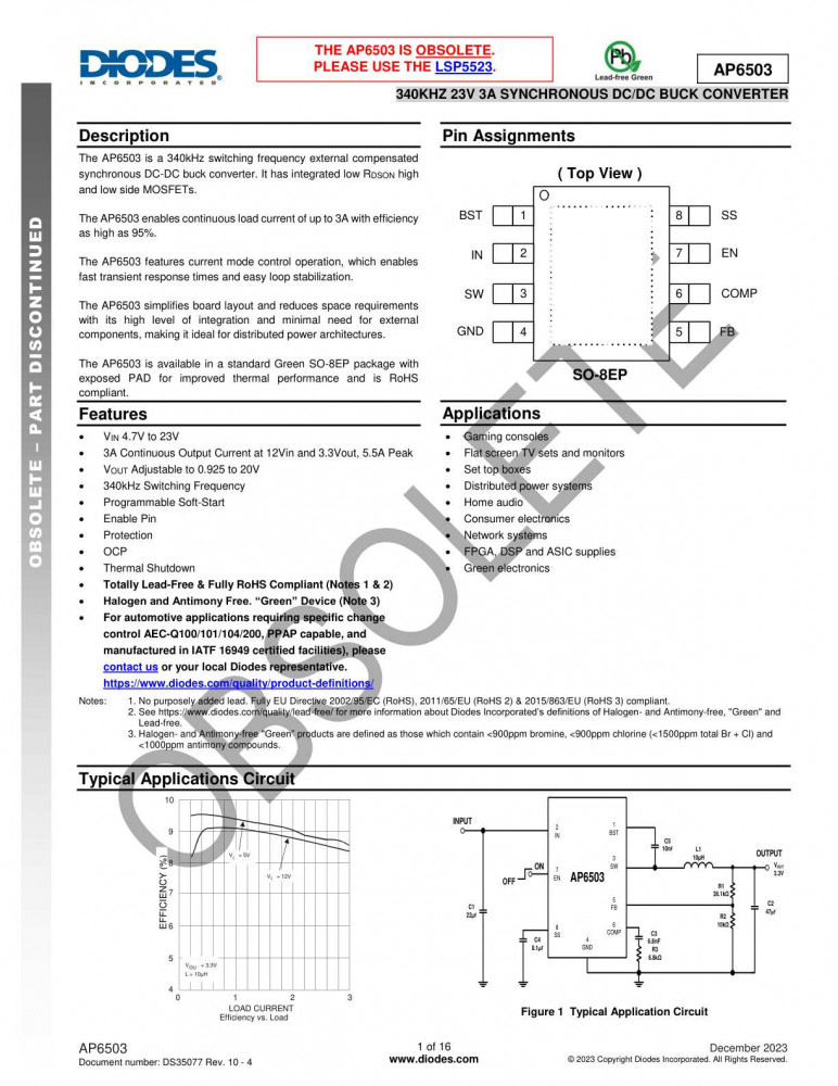 AP6503SP-13 datasheet page 1