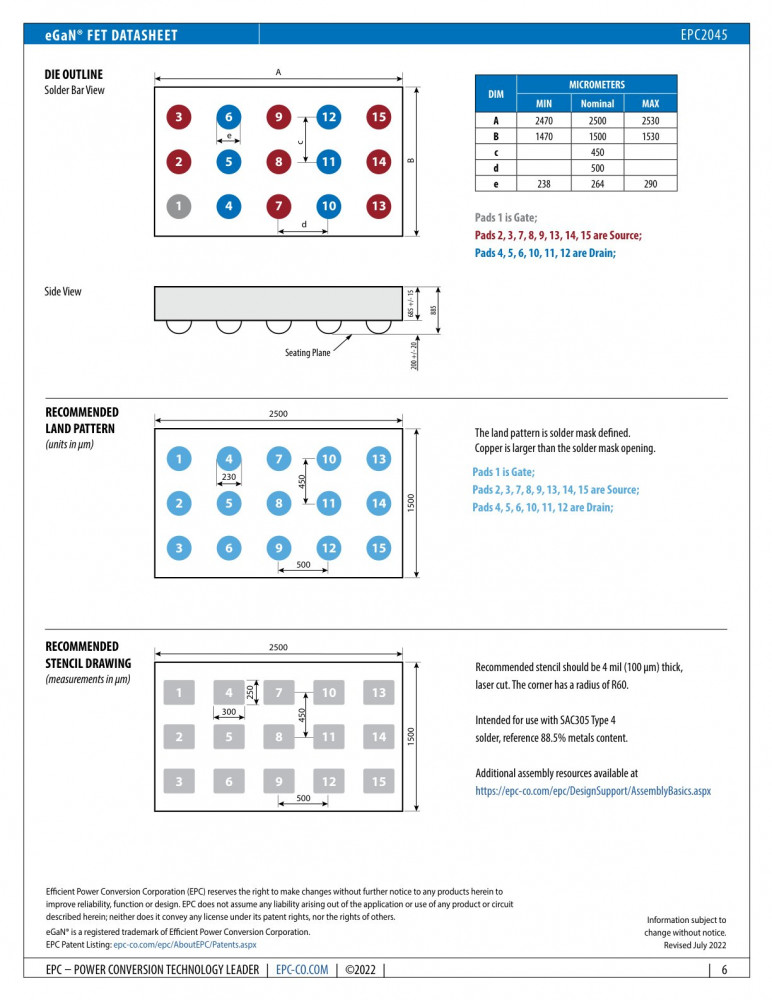 EPC2045 technical document page 6