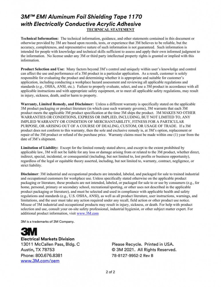 3M 1170 datasheet page 2