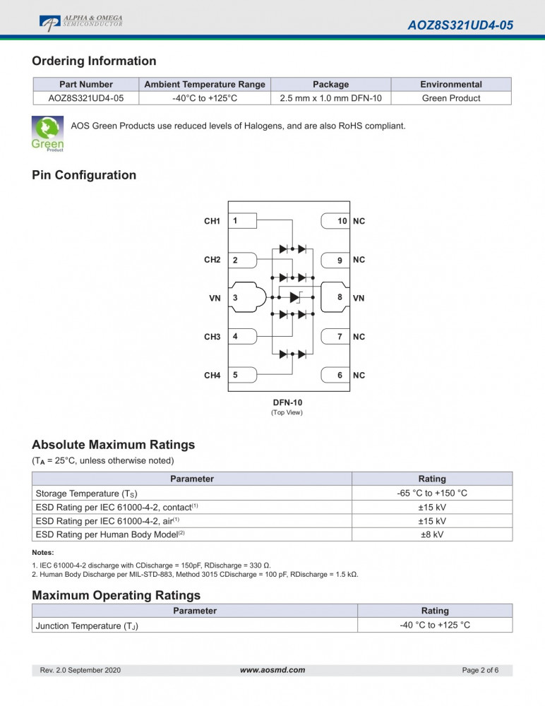 AOZ8S321UD4-05 datasheet page 2
