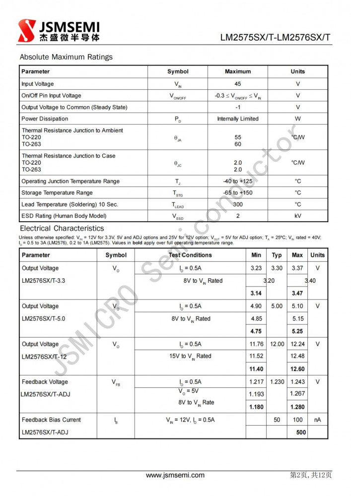 LM2575SX-3.3-JSM datasheet page 2
