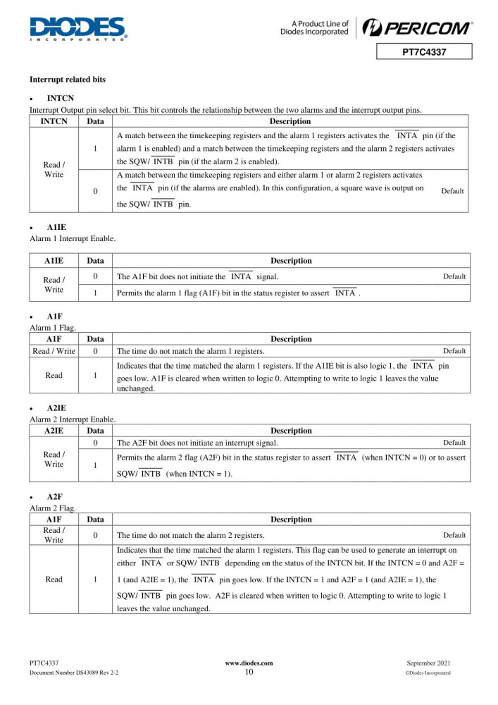 PT7C4337 datasheet page 10
