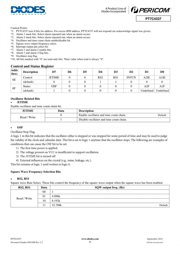 PT7C4337 datasheet page 9