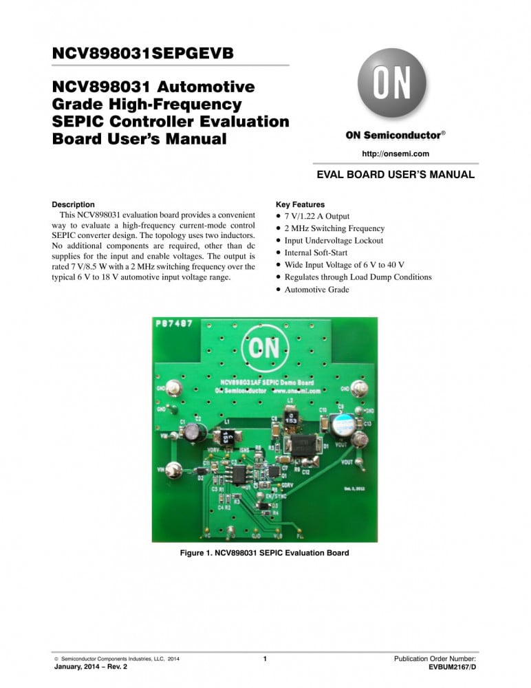 NCV898031SEPGEVB manual page 1
