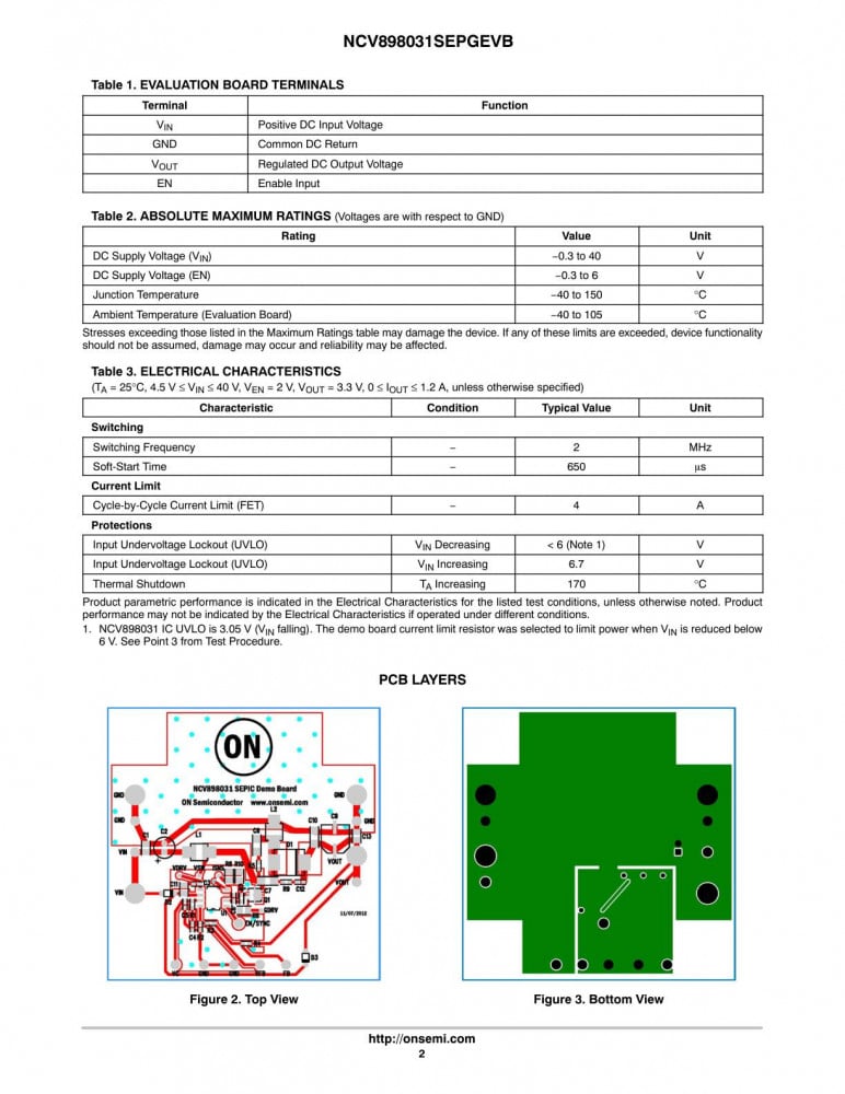 NCV898031SEPGEVB manual page 2