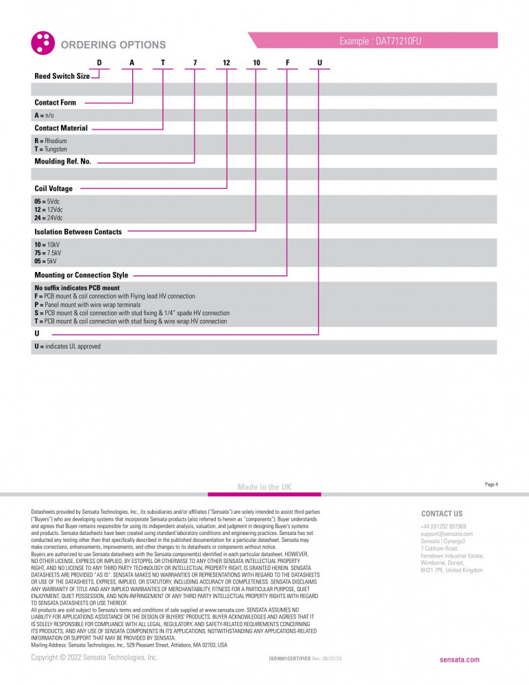 DAT71275TU technical document page 4