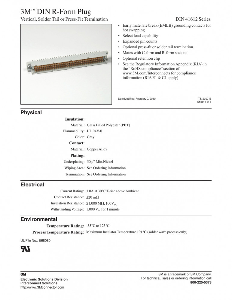 3M DIN-096RPC-DPS-HM technical sheet page 1