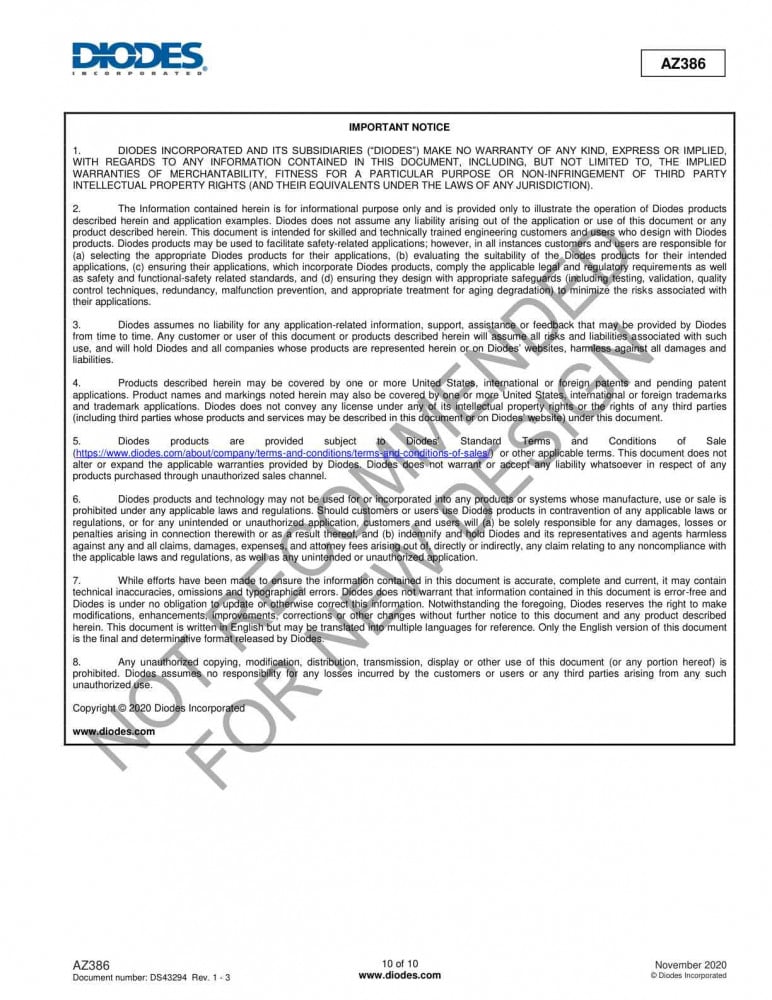 AZ386 datasheet page 10