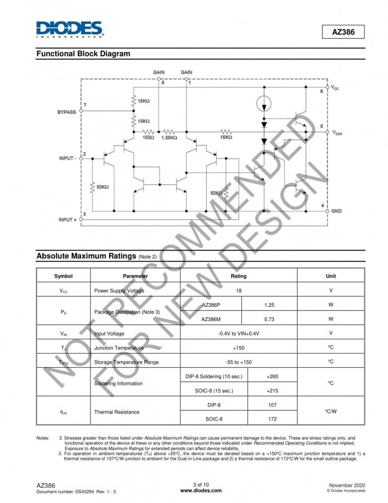 AZ386 datasheet page 3