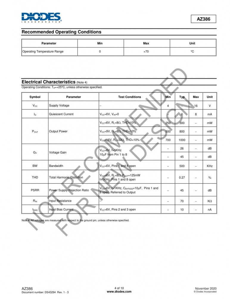 AZ386 datasheet page 4