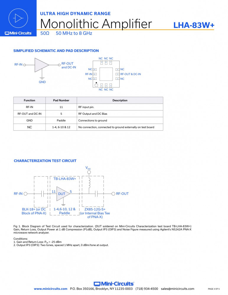 LHA-83W+ datasheet page 3