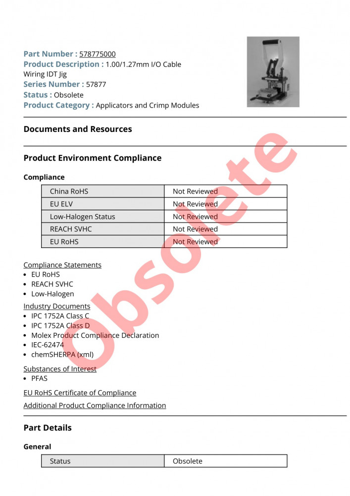 Technical document page image 1 for MOLEX 578775000