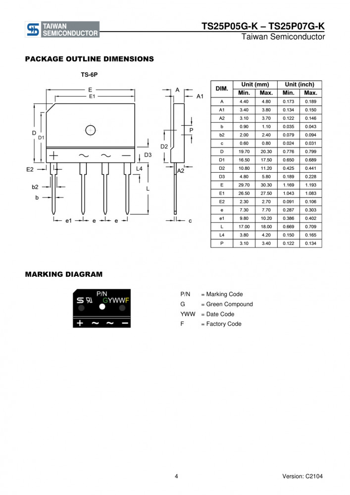 TS25P05G-K datasheet page 4