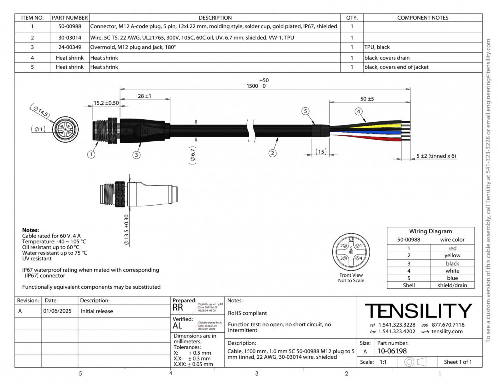 Tensility International 10-06198 product drawing