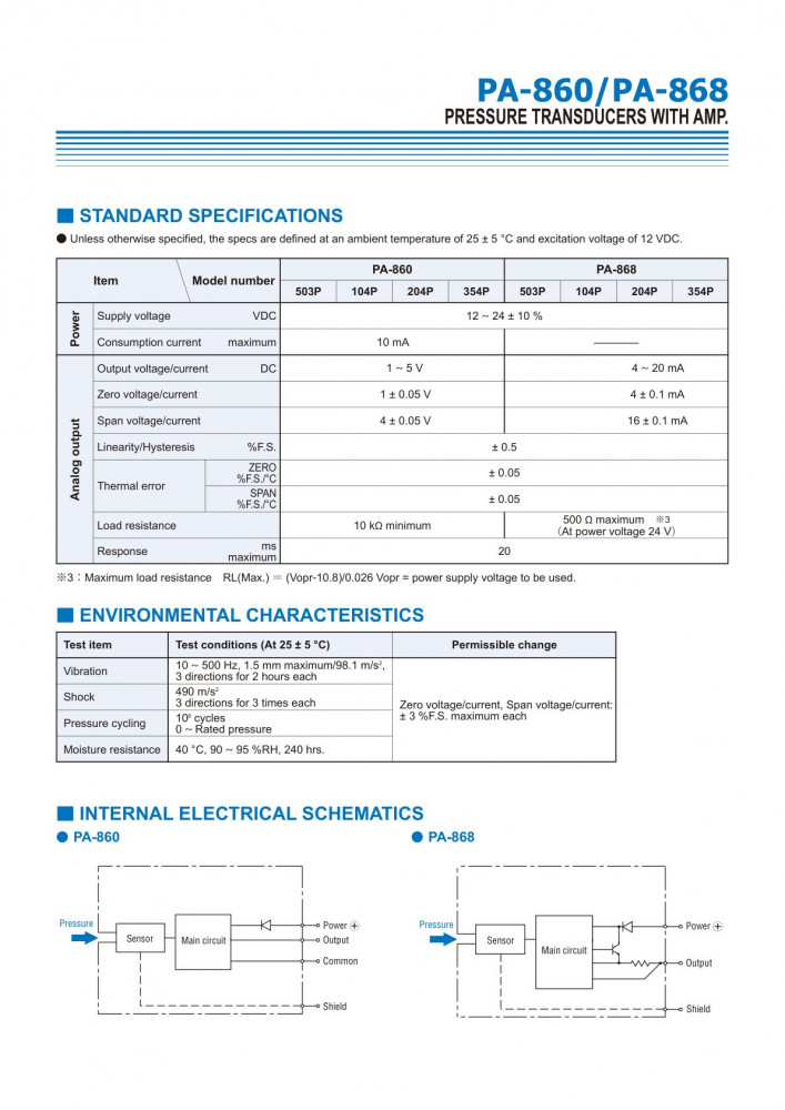 PA-860 series technical document, page 3