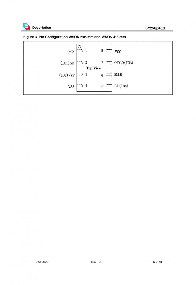 BY25Q64ES datasheet page 5