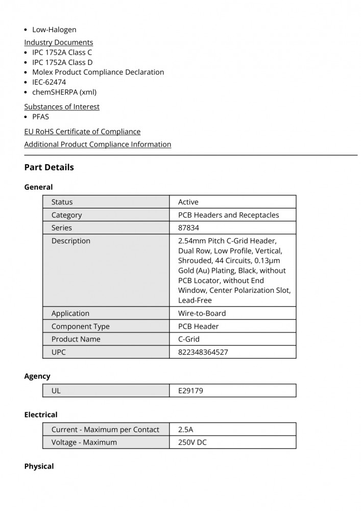 MOLEX 878344419 technical document page 2