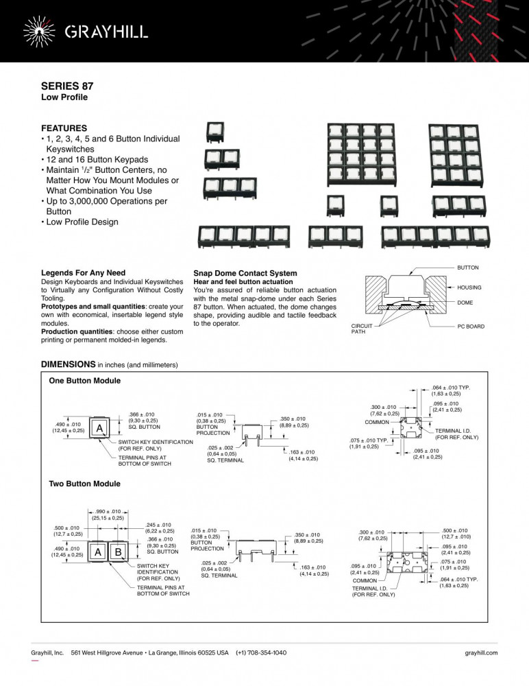 Grayhill Series 87 documentation page 1