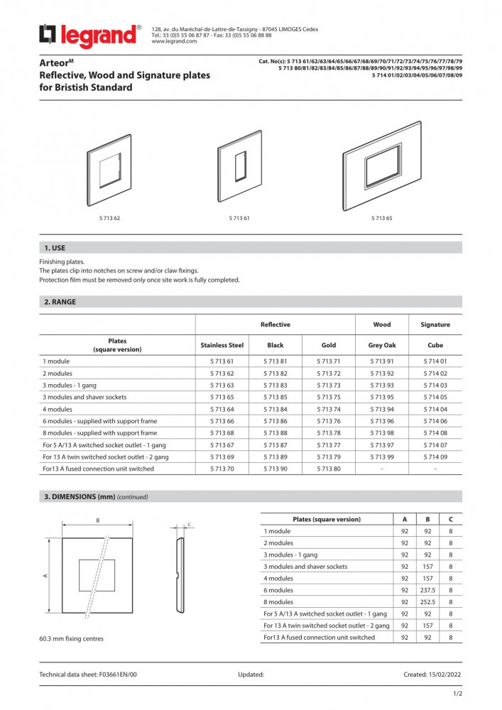 ArteorM technical document page 1