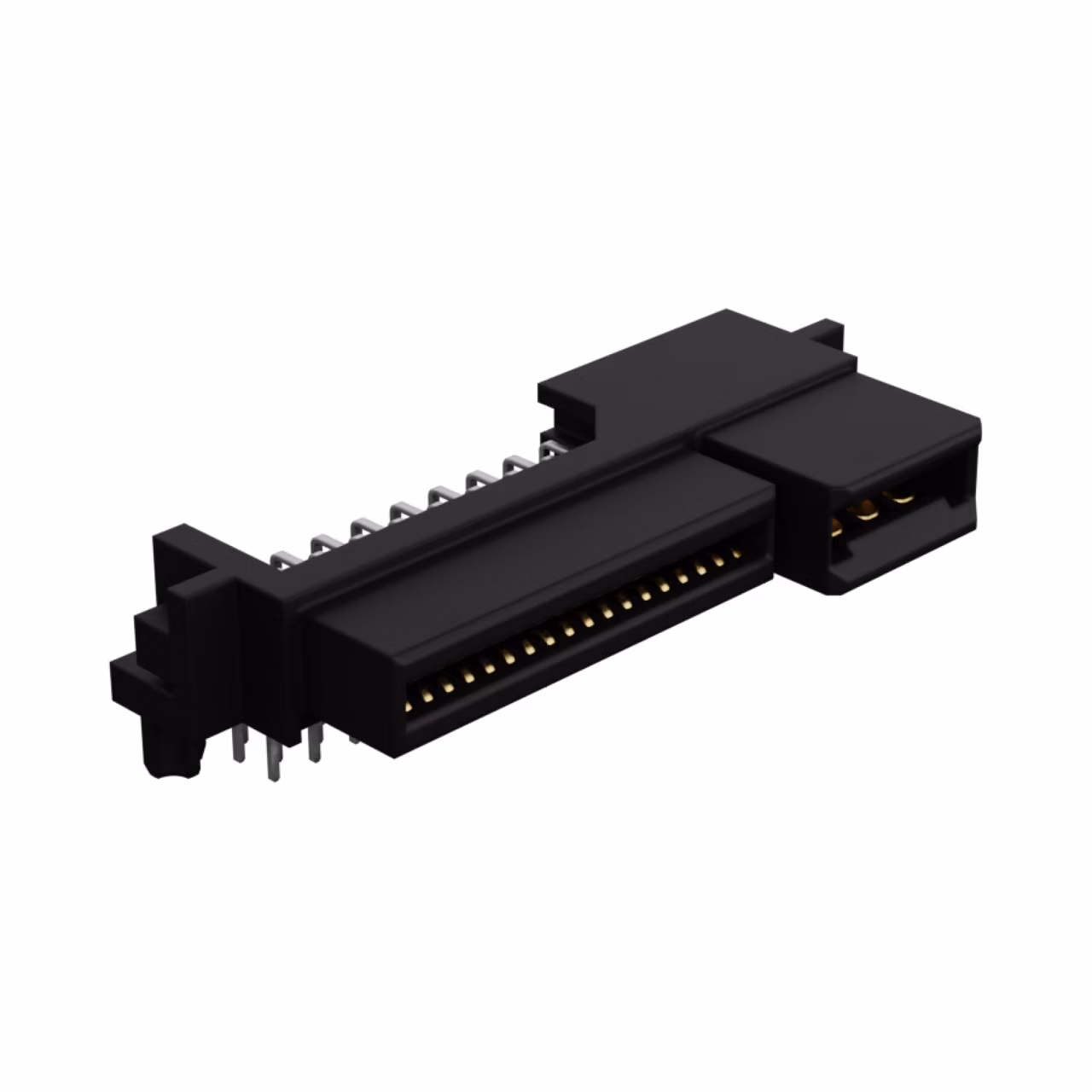 EXTreme LPHPower Receptacle Header, Right-Angle, 2 Power Contacts, 36 Signal Contacts, Select Gold (Au) Plating, for 3.18mm Thick PC Board, with Press-fit Plastic Pegs for sale