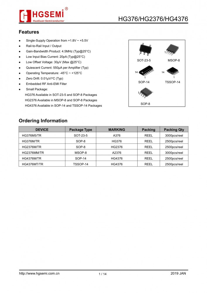 HG376M5/TR datasheet page 1