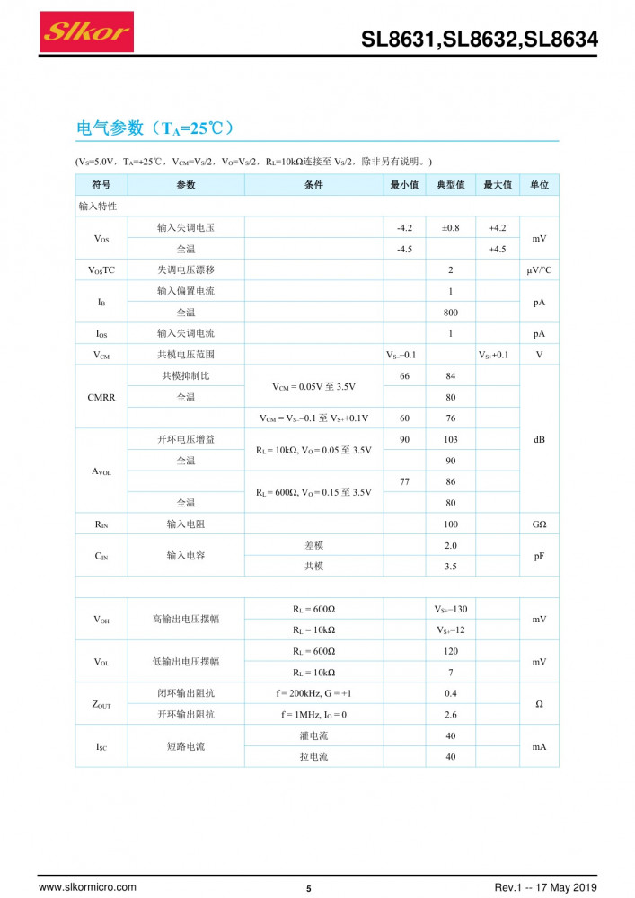 SL8634XS14 datasheet page 5