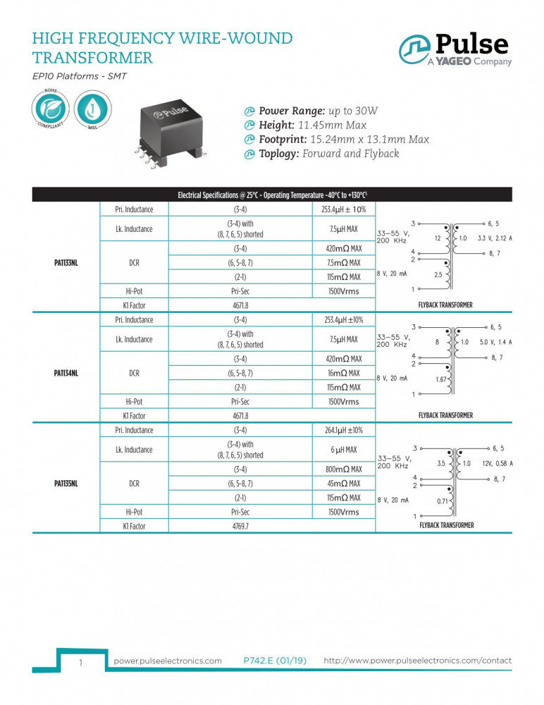 PA1283NL technical document page 1