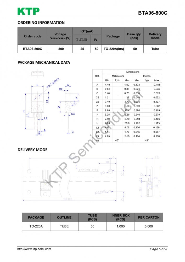 BTA06-800C datasheet page 5