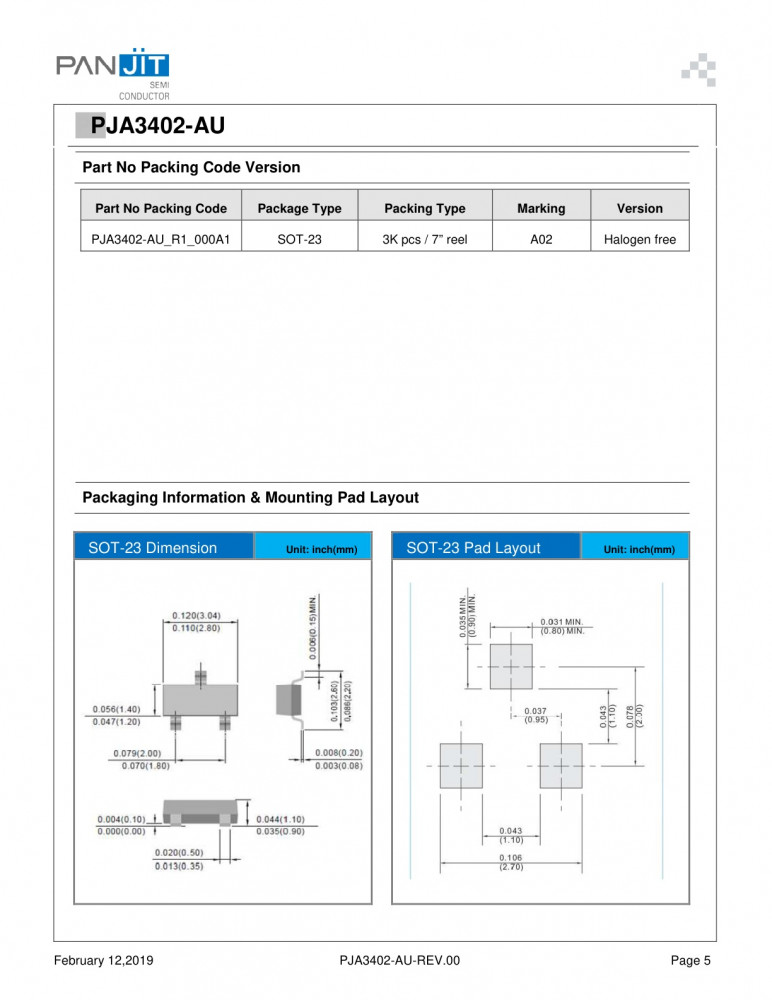 PJA3402-AU datasheet page 5