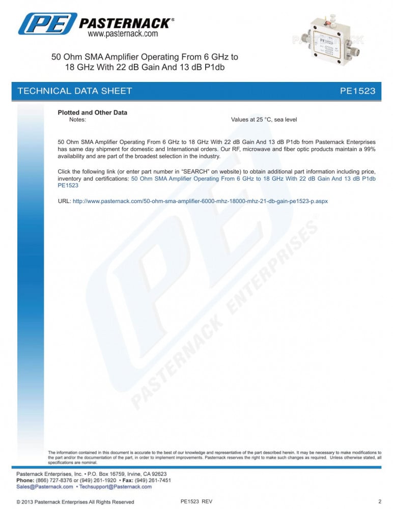 PE1523 technical document page 2