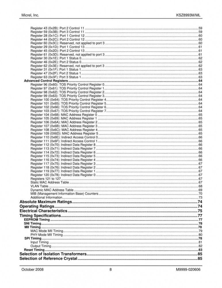 KSZ8993 document preview, page 8