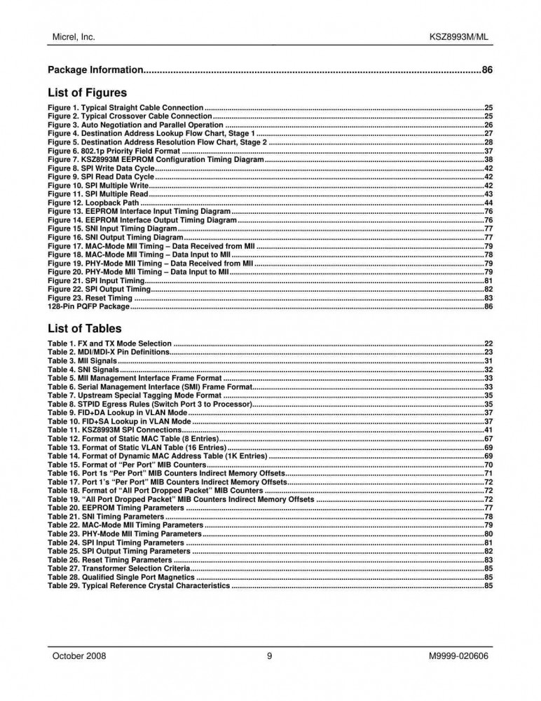 KSZ8993 document preview, page 9