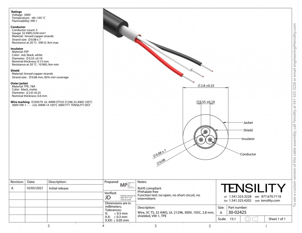 Tensility International 30-02425 product drawing